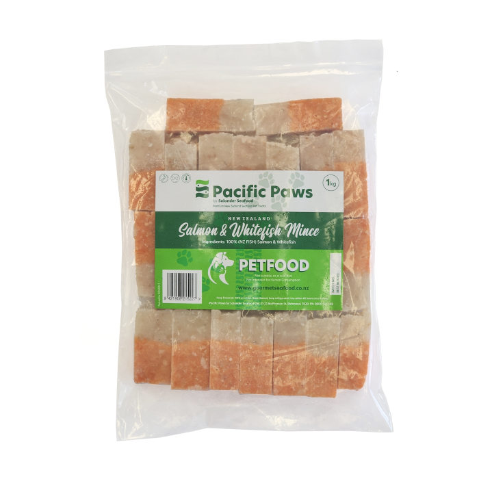 Pacific Paws Salmon & White Fish Mince 1kg/Frozen | Solander Gourmet ...