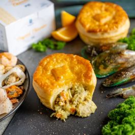 West Coast Seafood Chowder Pie/Frozen | Solander Gourmet Seafood Online, NZ
